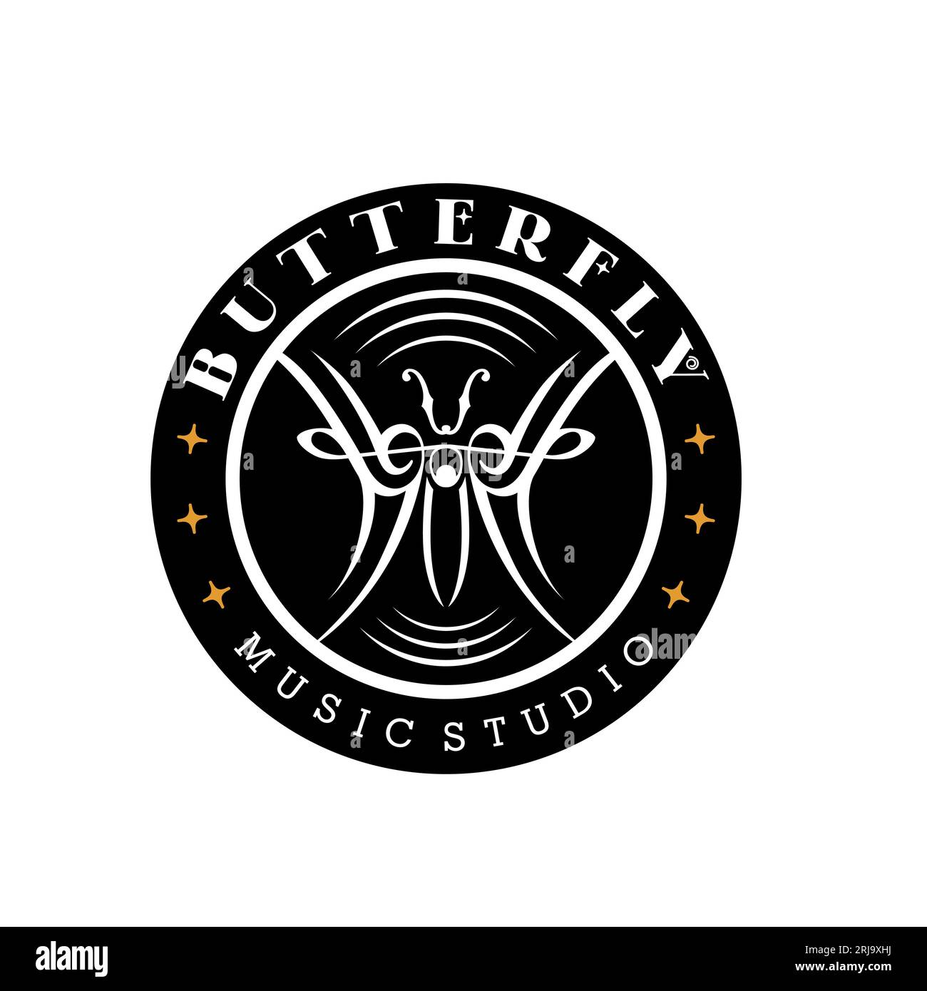 Retro butterfly label vector hi-res stock photography and images - Alamy