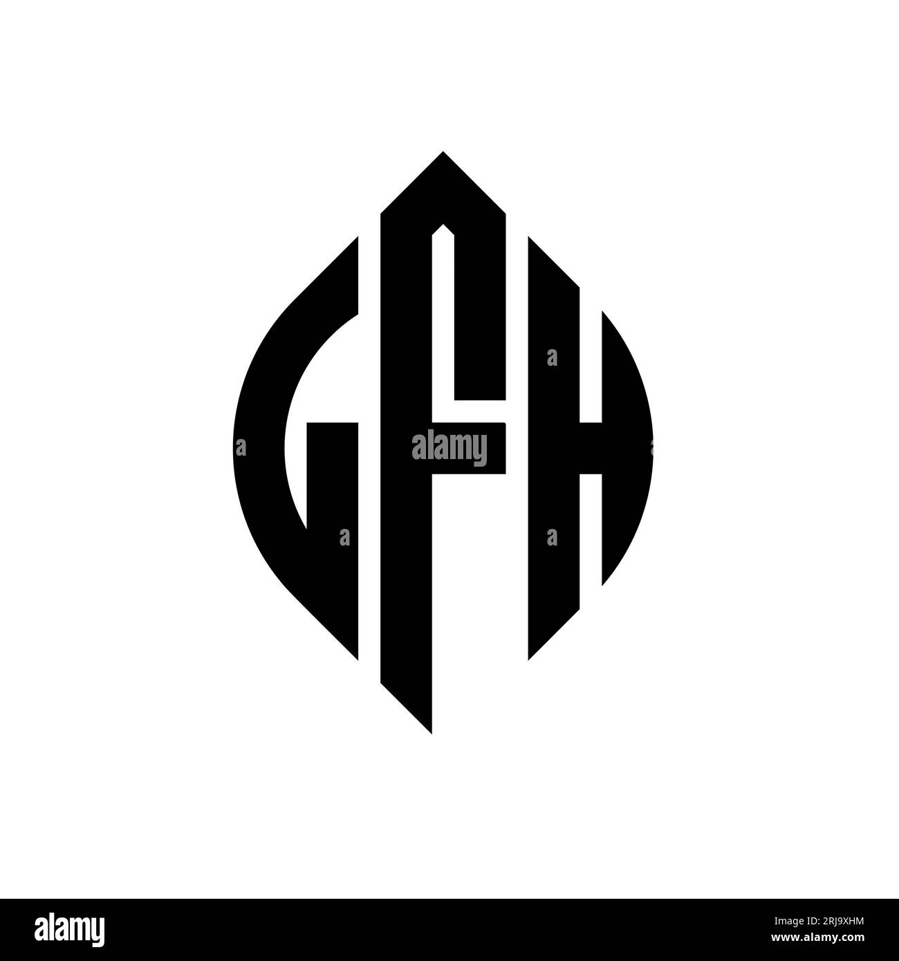 LFH circle letter logo design with circle and ellipse shape. LFH ...