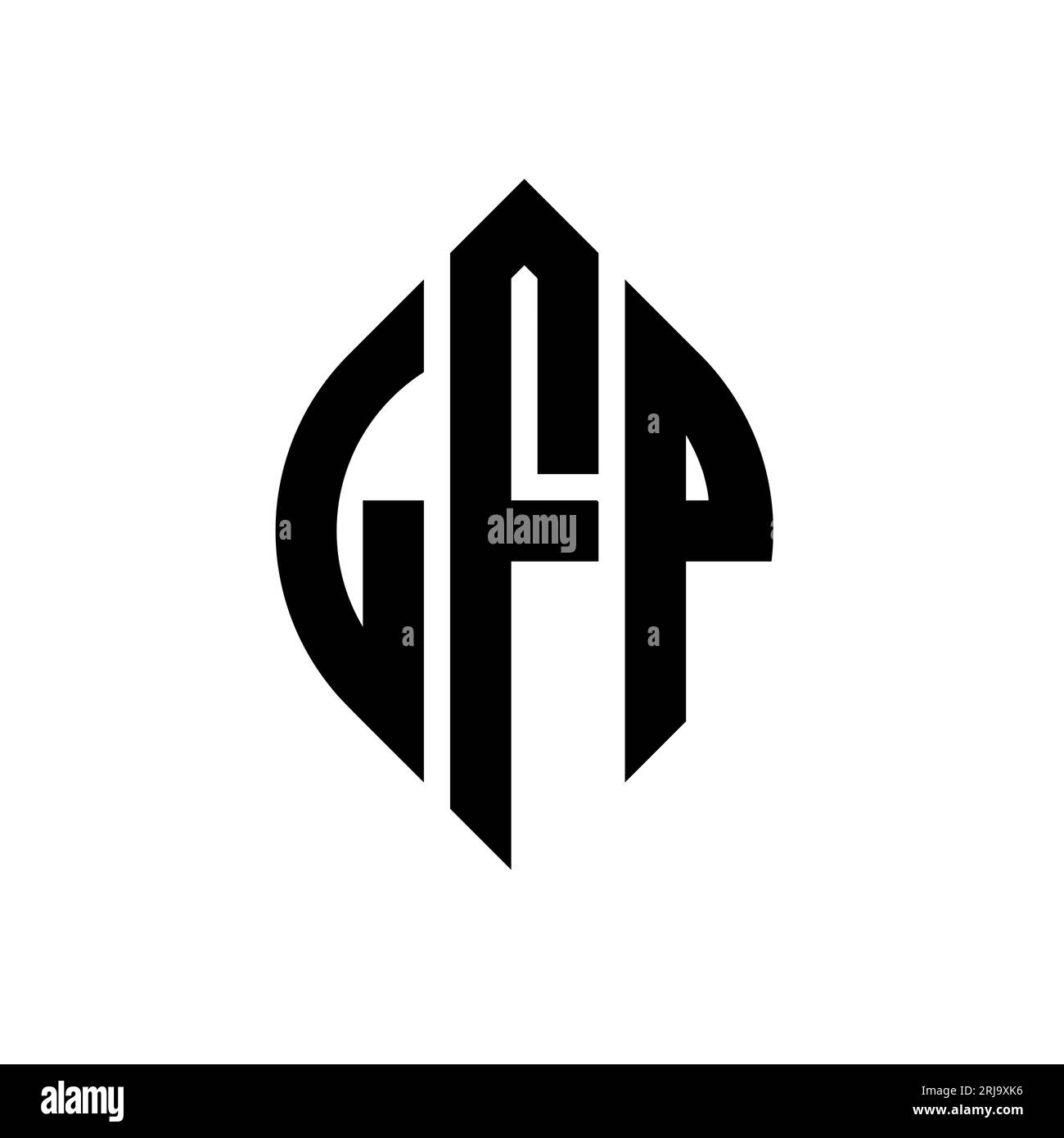 LFP circle letter logo design with circle and ellipse shape. LFP ...