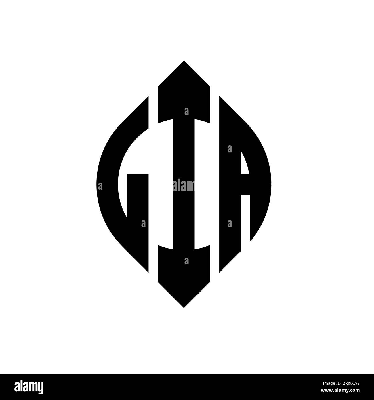 LIA circle letter logo design with circle and ellipse shape. LIA ...