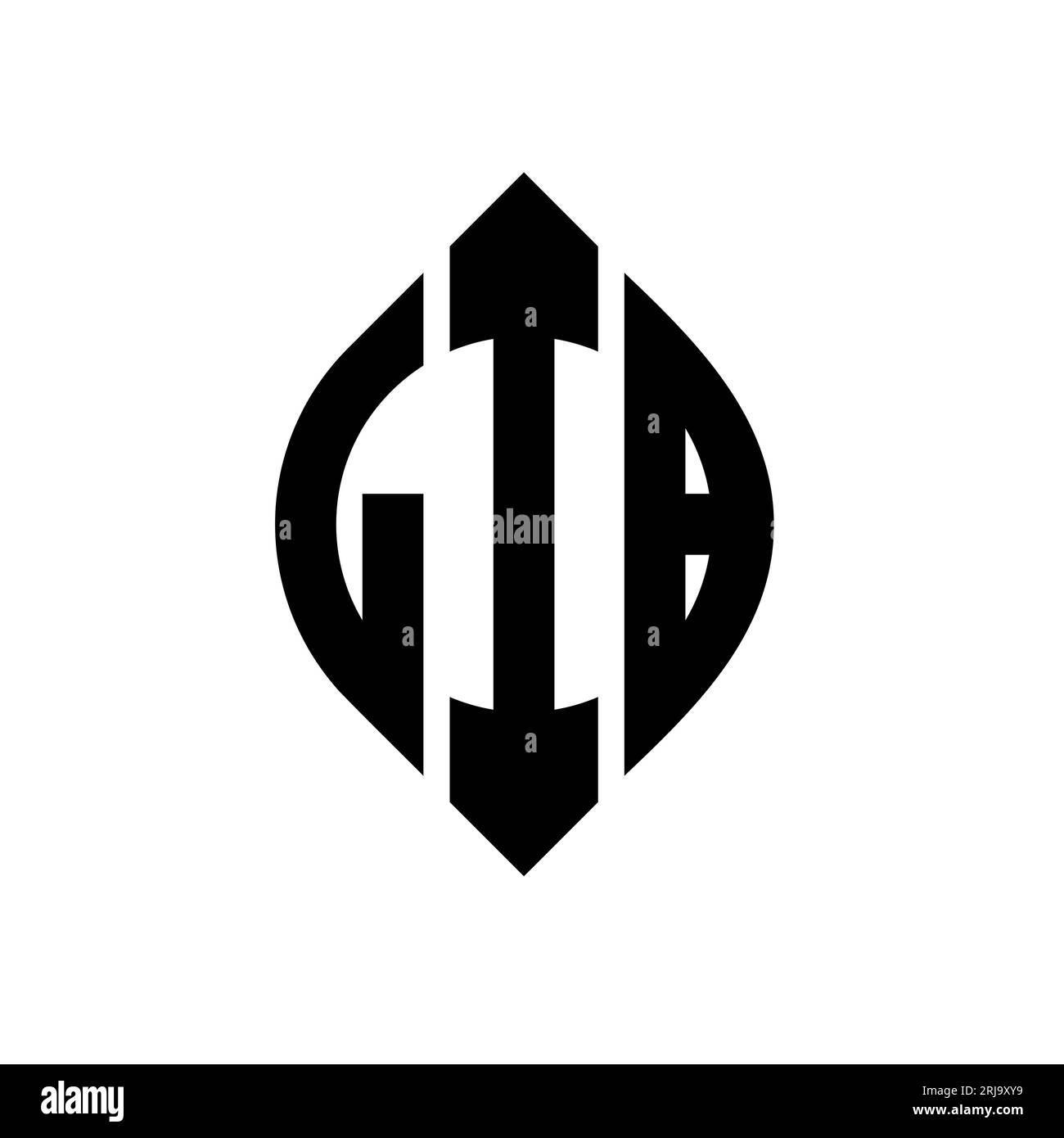 LIB circle letter logo design with circle and ellipse shape. LIB ...