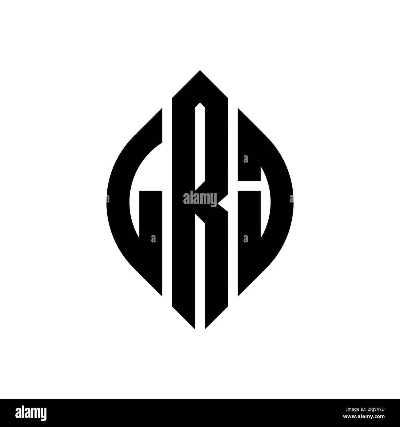 LRJ circle letter logo design with circle and ellipse shape. LRJ ...