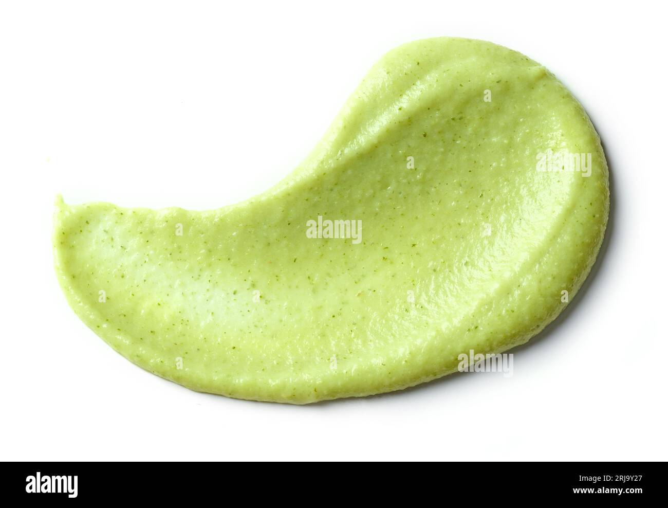 green vegetable puree isolated on white background, top view Stock ...