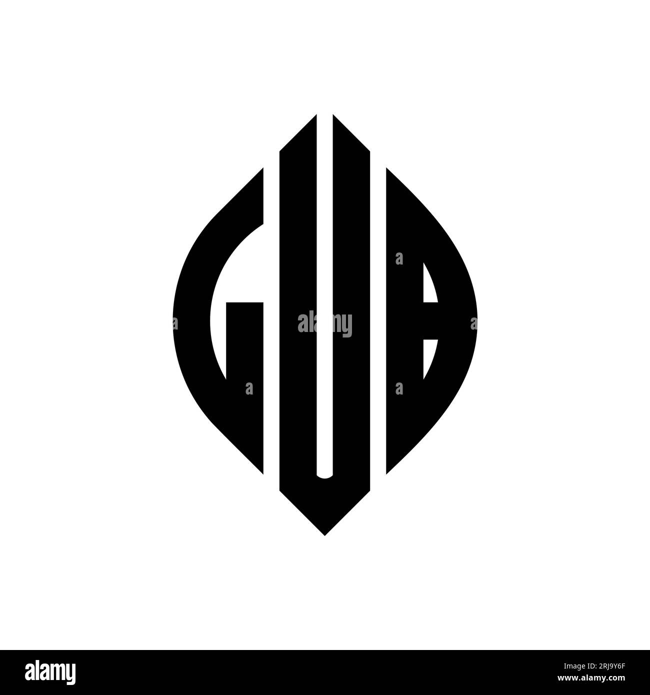 LUB circle letter logo design with circle and ellipse shape. LUB ...