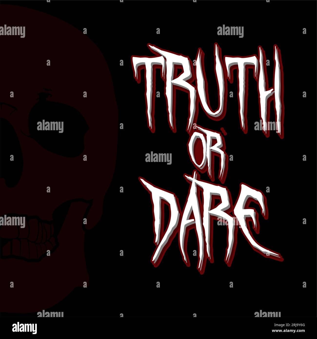 Truth Or Dare Party Game Logo With Skull Background Vector Design Stock ...