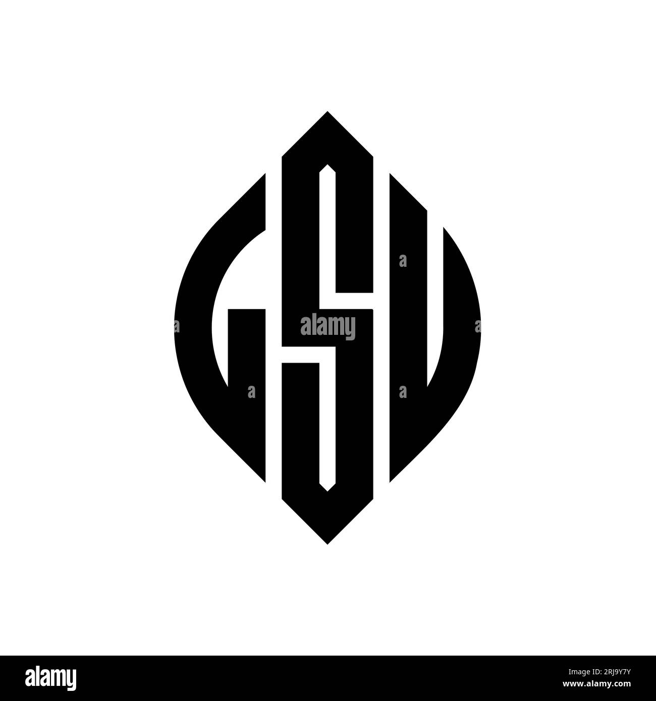 LSU circle letter logo design with circle and ellipse shape. LSU ...