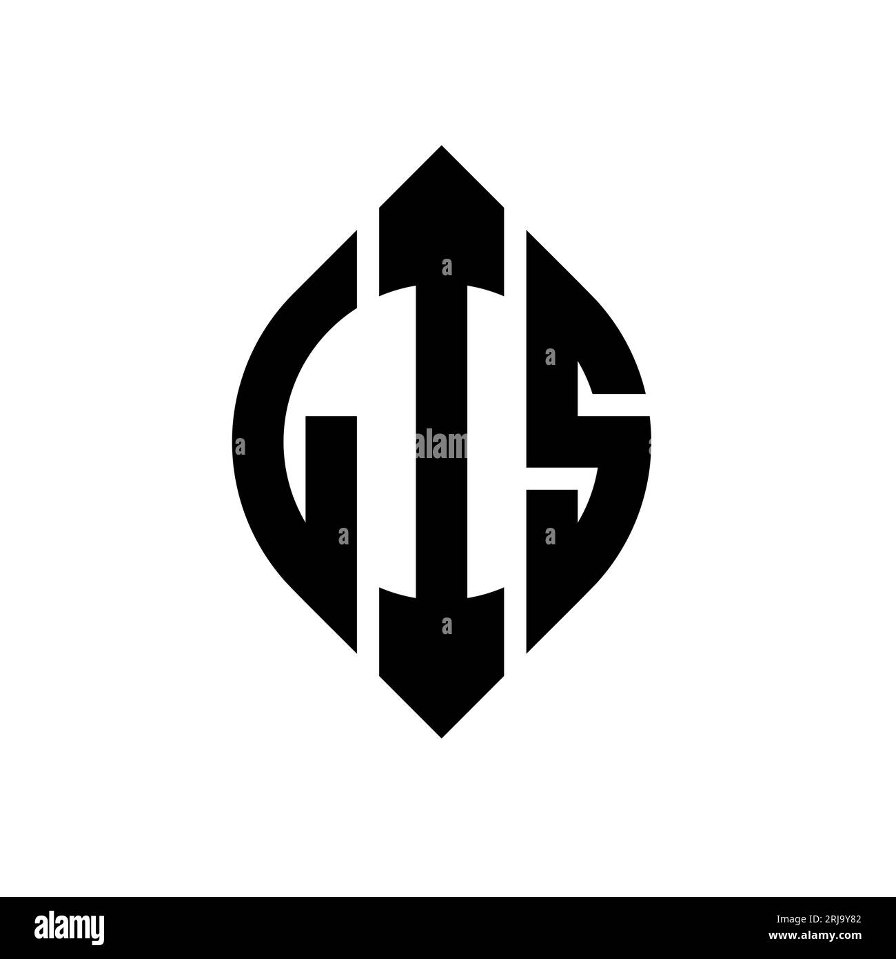 LIS circle letter logo design with circle and ellipse shape. LIS ...