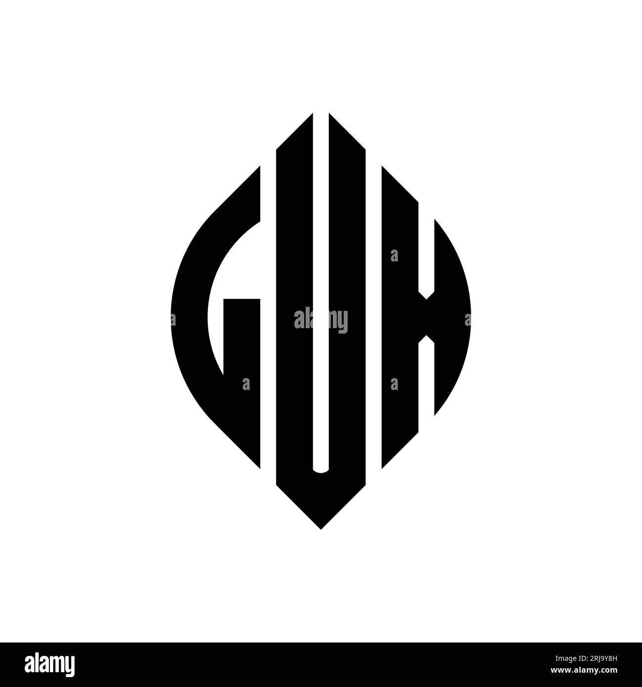 LUX circle letter logo design with circle and ellipse shape. LUX ...
