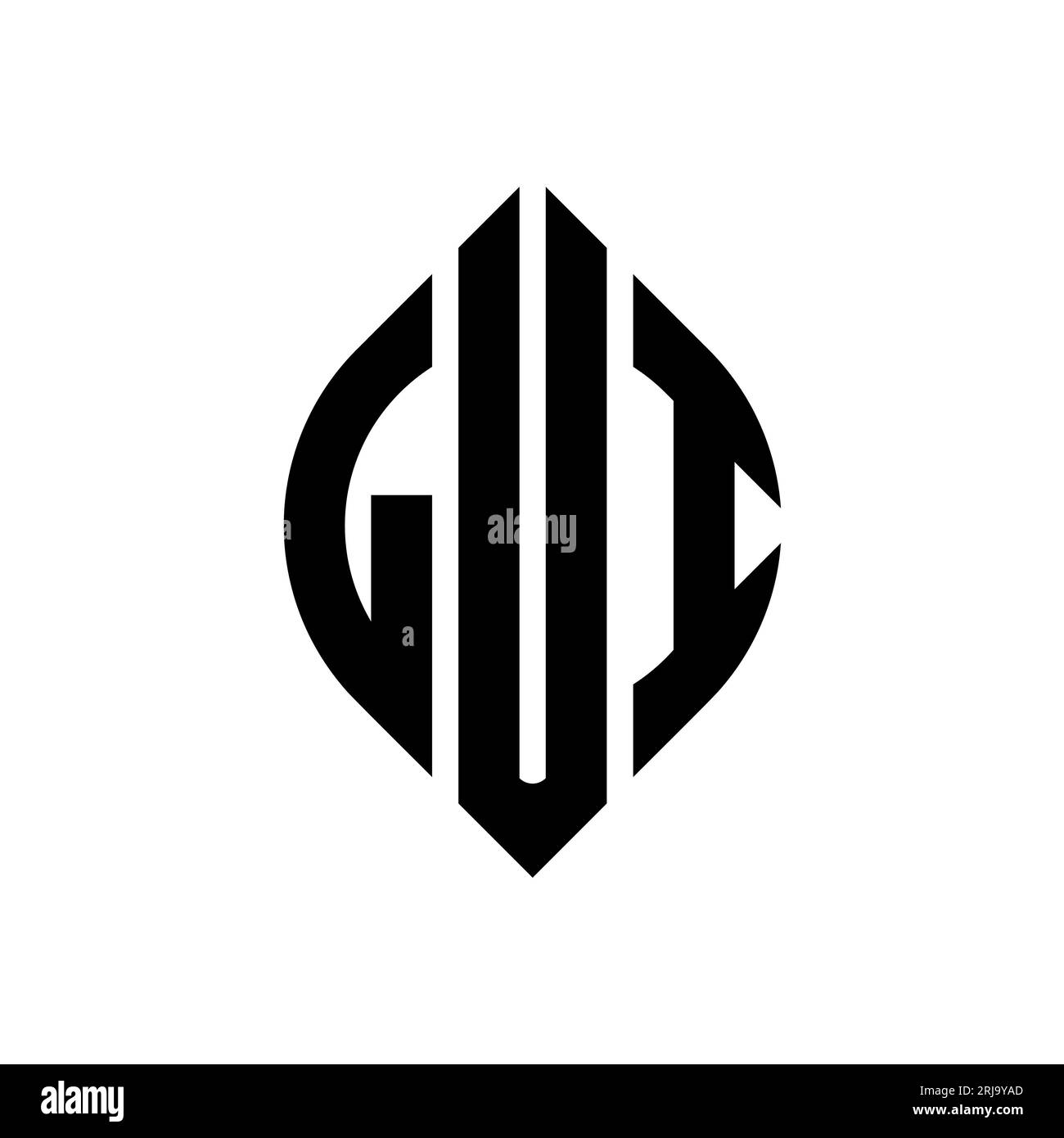 LUI circle letter logo design with circle and ellipse shape. LUI ...