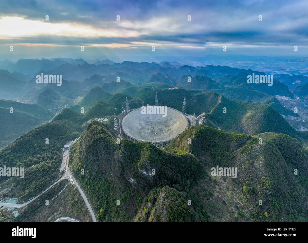 Pingtang. 13th Feb, 2023. This aerial panoramic photo taken on Feb. 13 ...
