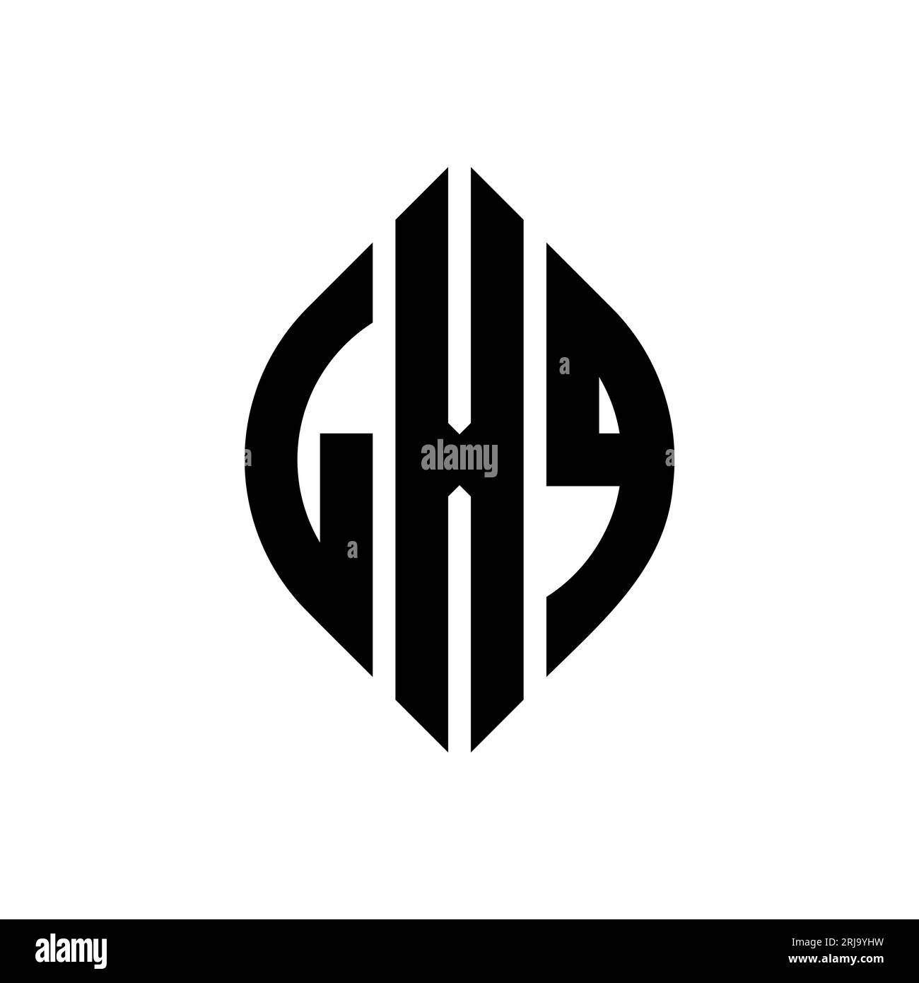 LXQ circle letter logo design with circle and ellipse shape. LXQ ...