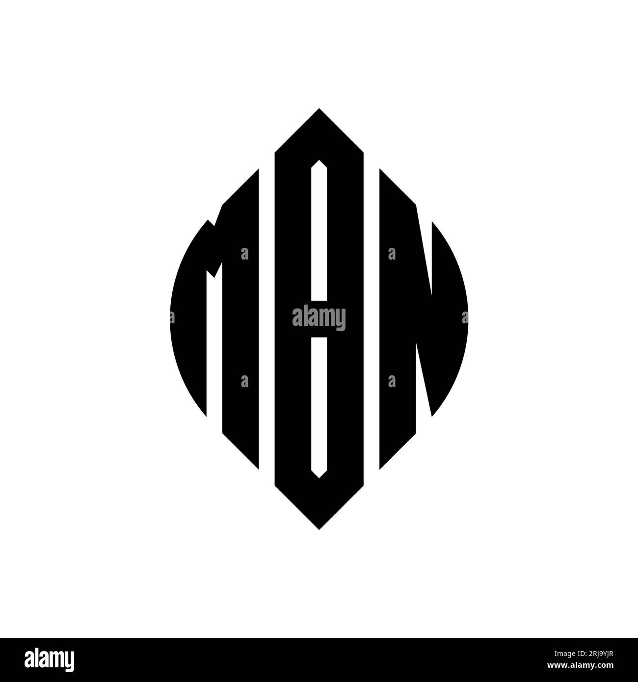 MBN circle letter logo design with circle and ellipse shape. MBN ...