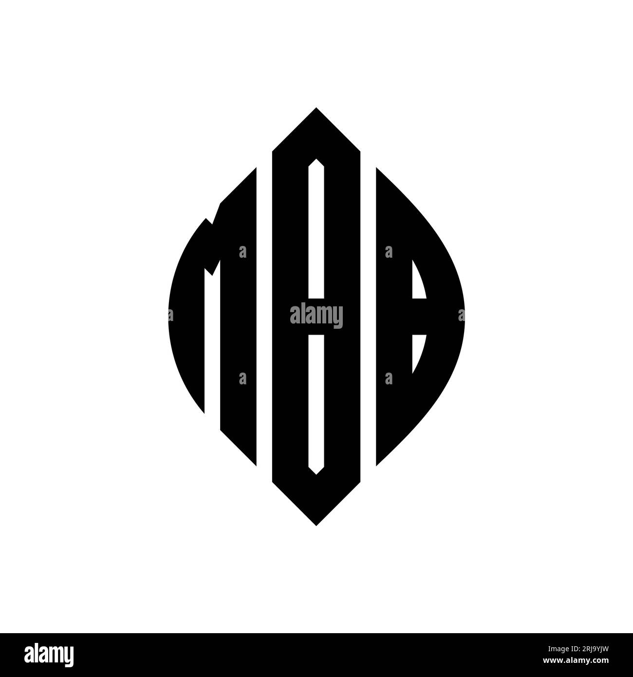 MBB circle letter logo design with circle and ellipse shape. MBB ...