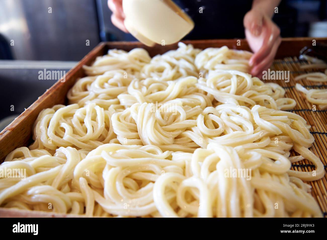 boiled udon noodles Stock Photo - Alamy