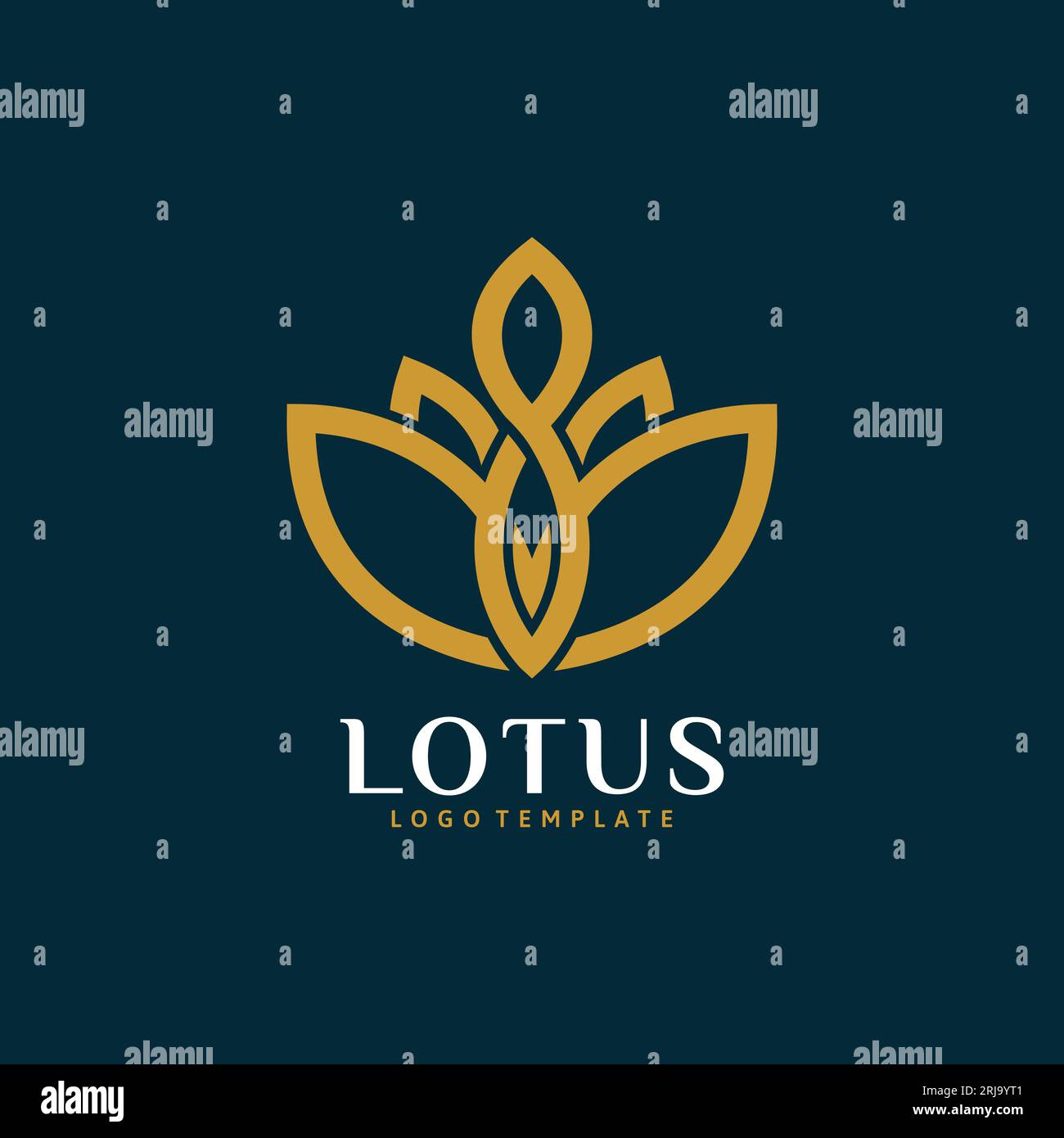 Simple Monogram Lotus Spa Logo Stock Vector Image & Art - Alamy