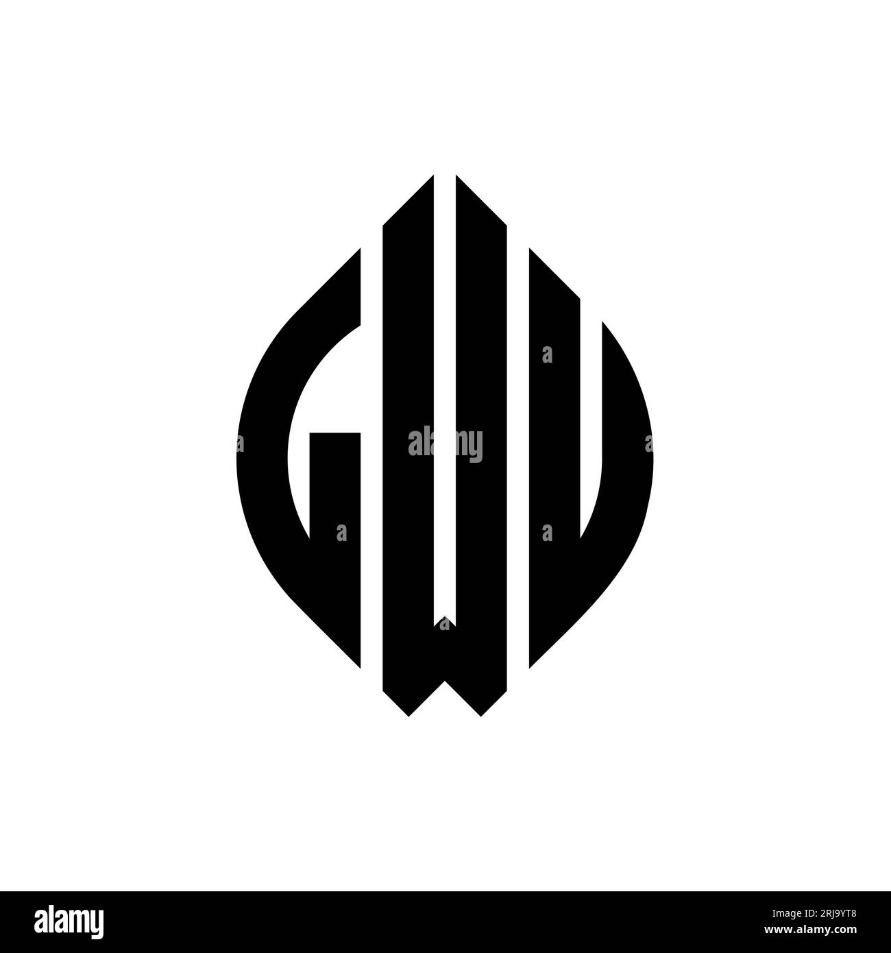 LWU circle letter logo design with circle and ellipse shape. LWU ...