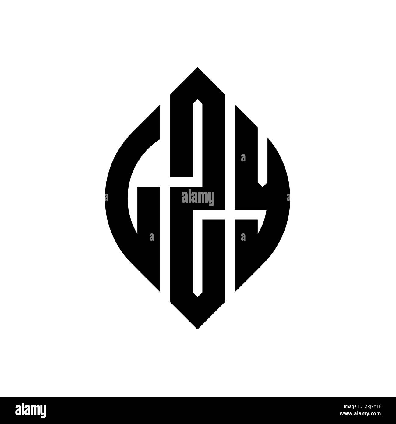 LZY circle letter logo design with circle and ellipse shape. LZY ...