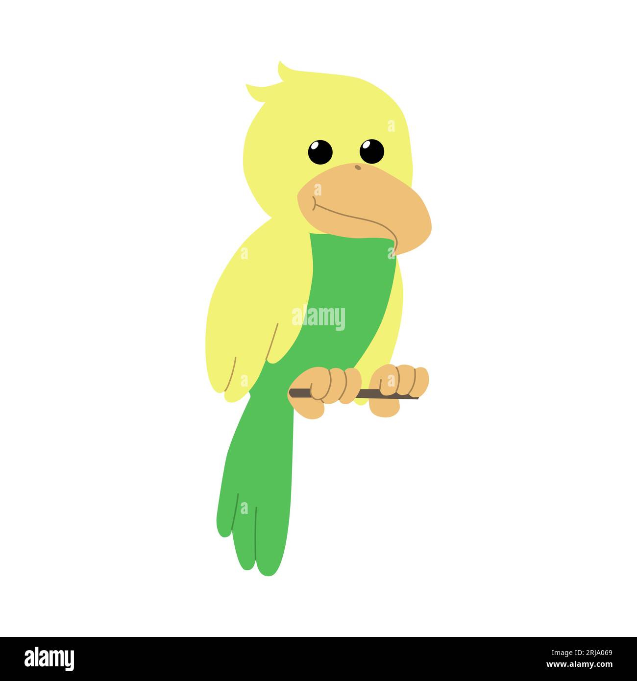 Cute parrot isolated on white background. Cartoon flat style. Vector ...
