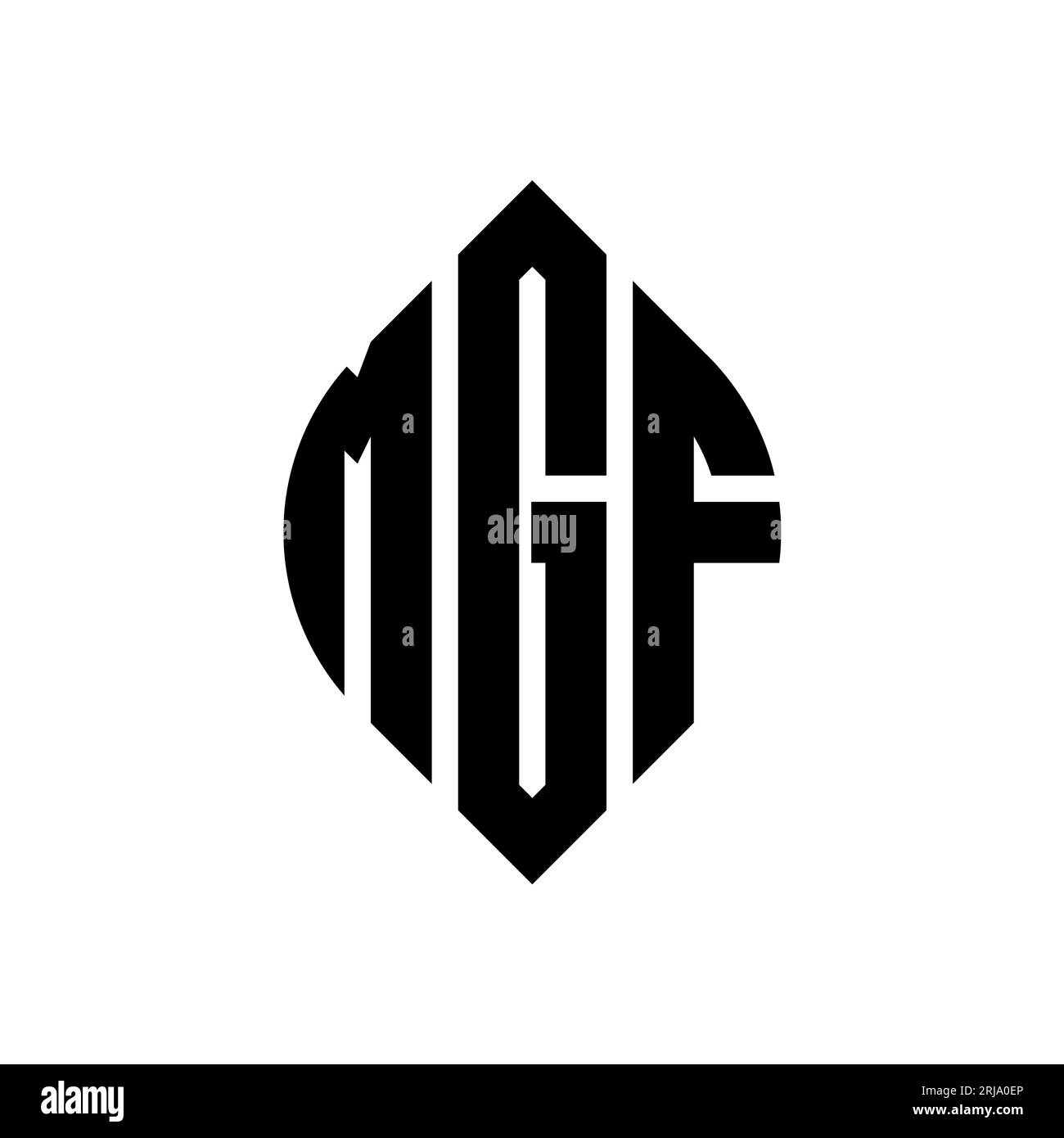 MGF circle letter logo design with circle and ellipse shape. MGF ...