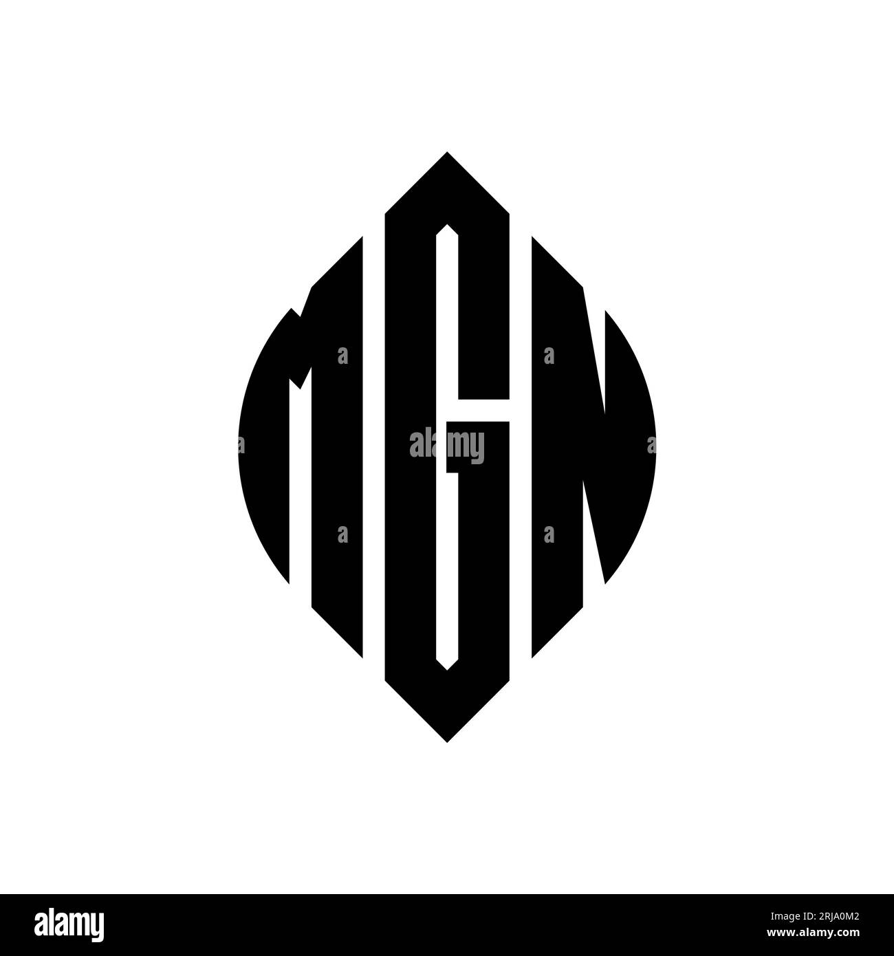 MGN circle letter logo design with circle and ellipse shape. MGN ...