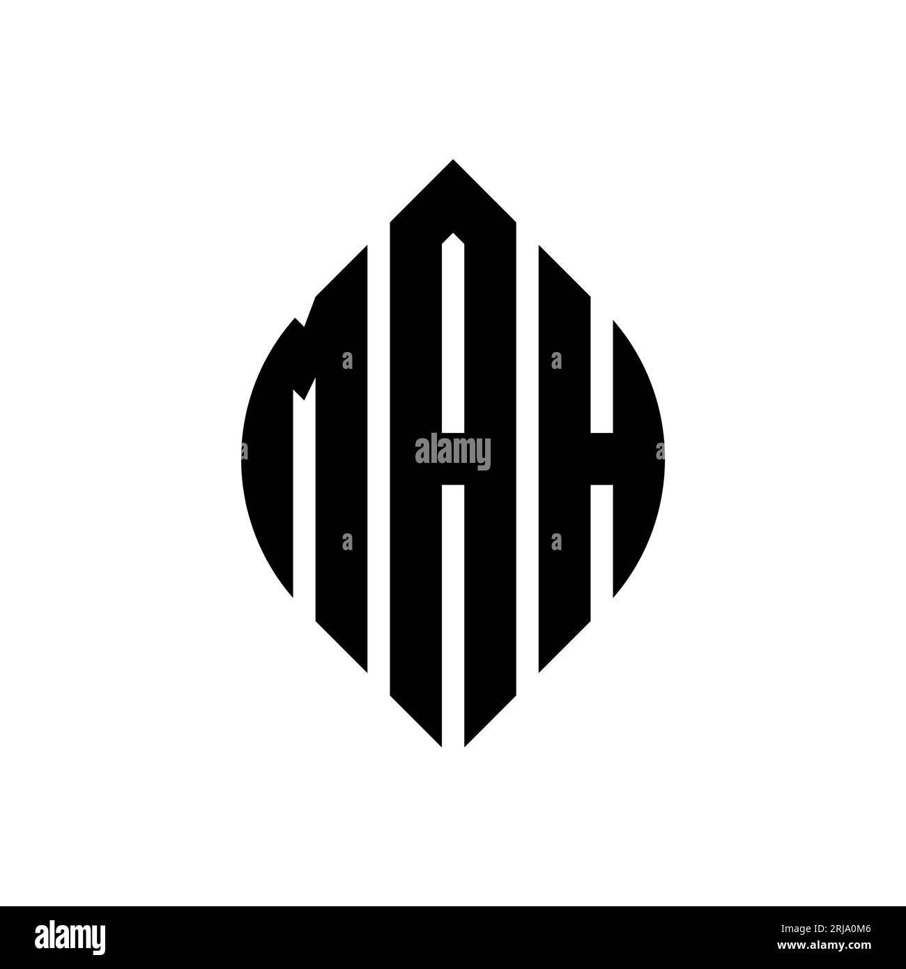 MAH circle letter logo design with circle and ellipse shape. MAH ...