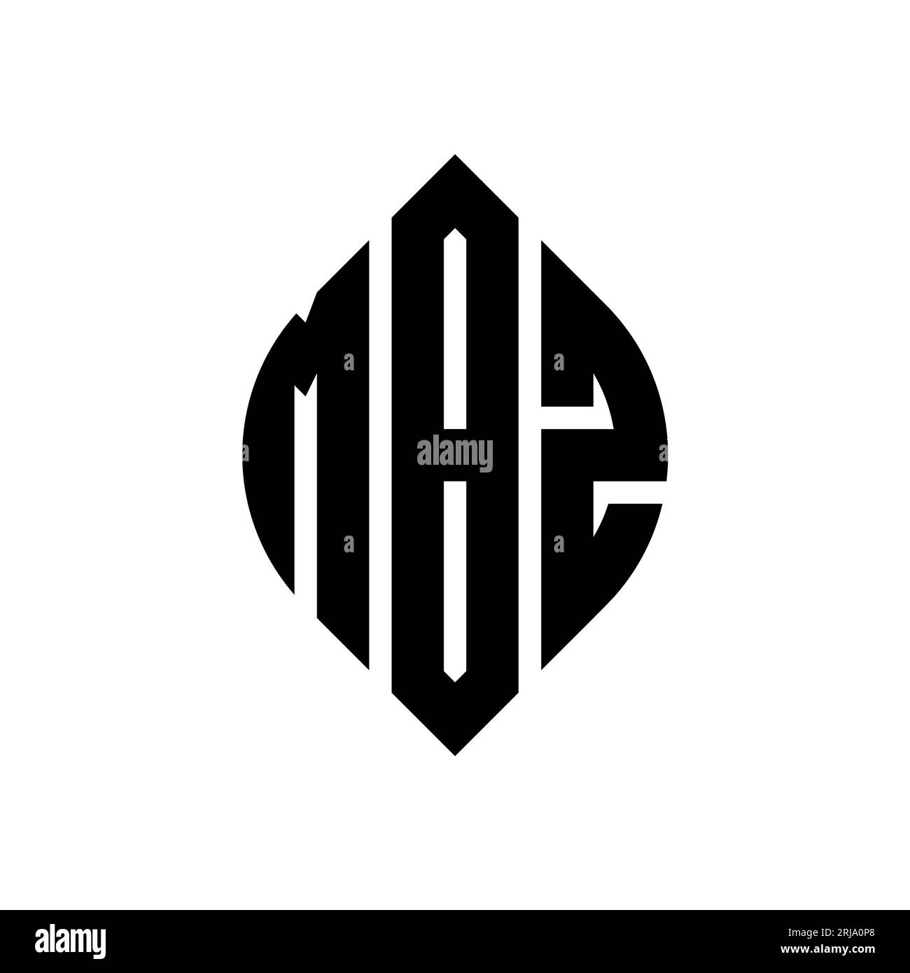 MBZ circle letter logo design with circle and ellipse shape. MBZ ...