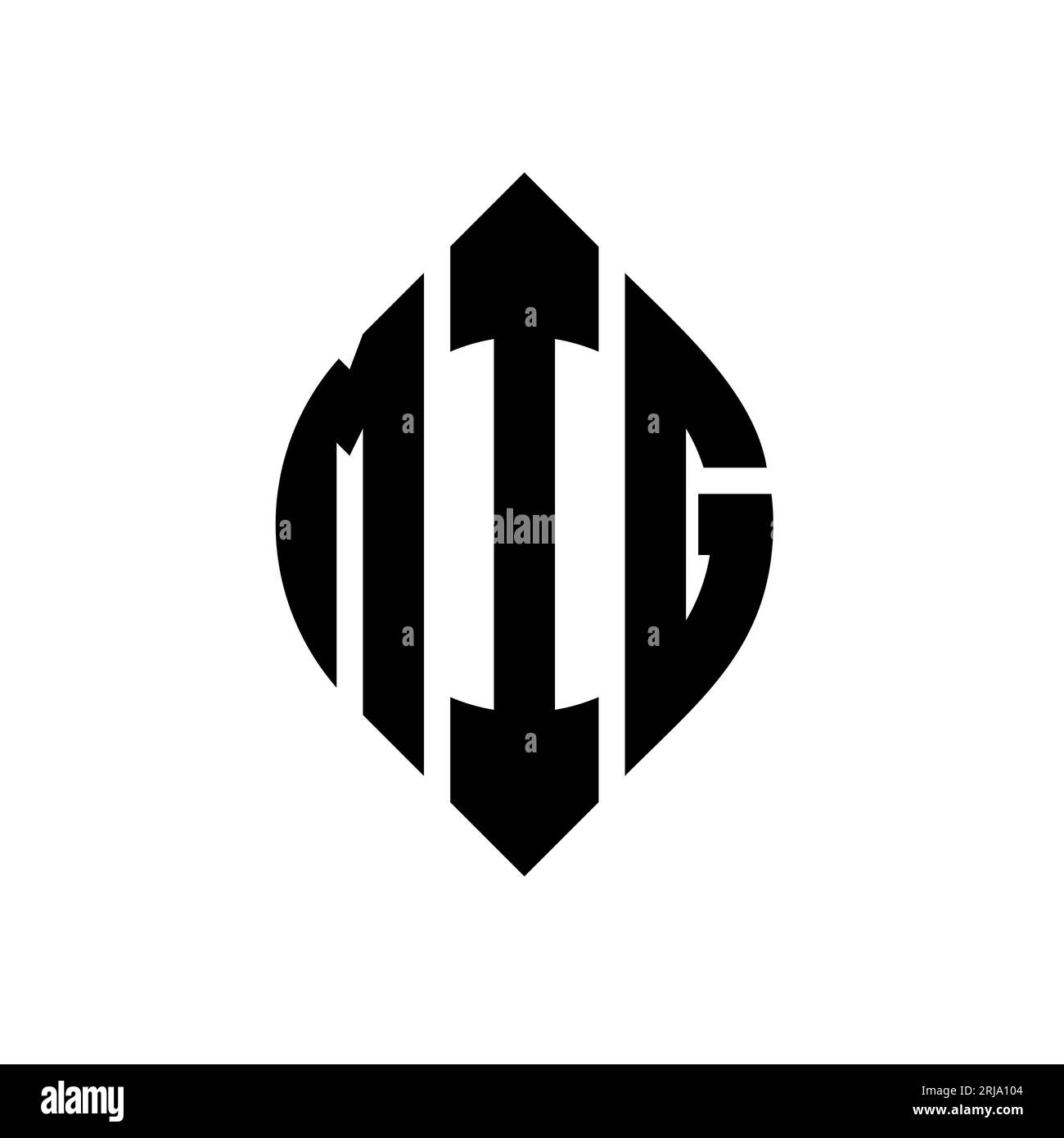 MIG circle letter logo design with circle and ellipse shape. MIG ...