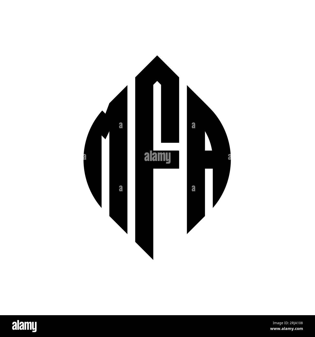 MFA circle letter logo design with circle and ellipse shape. MFA ...