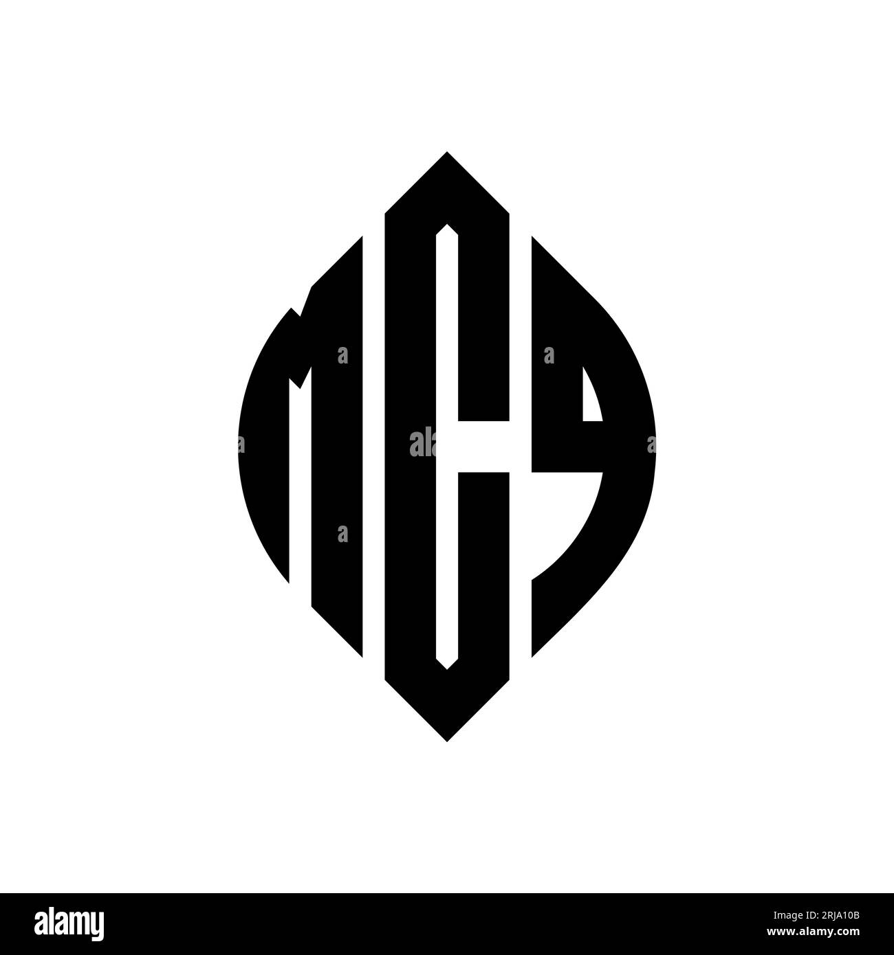 MCQ circle letter logo design with circle and ellipse shape. MCQ ...
