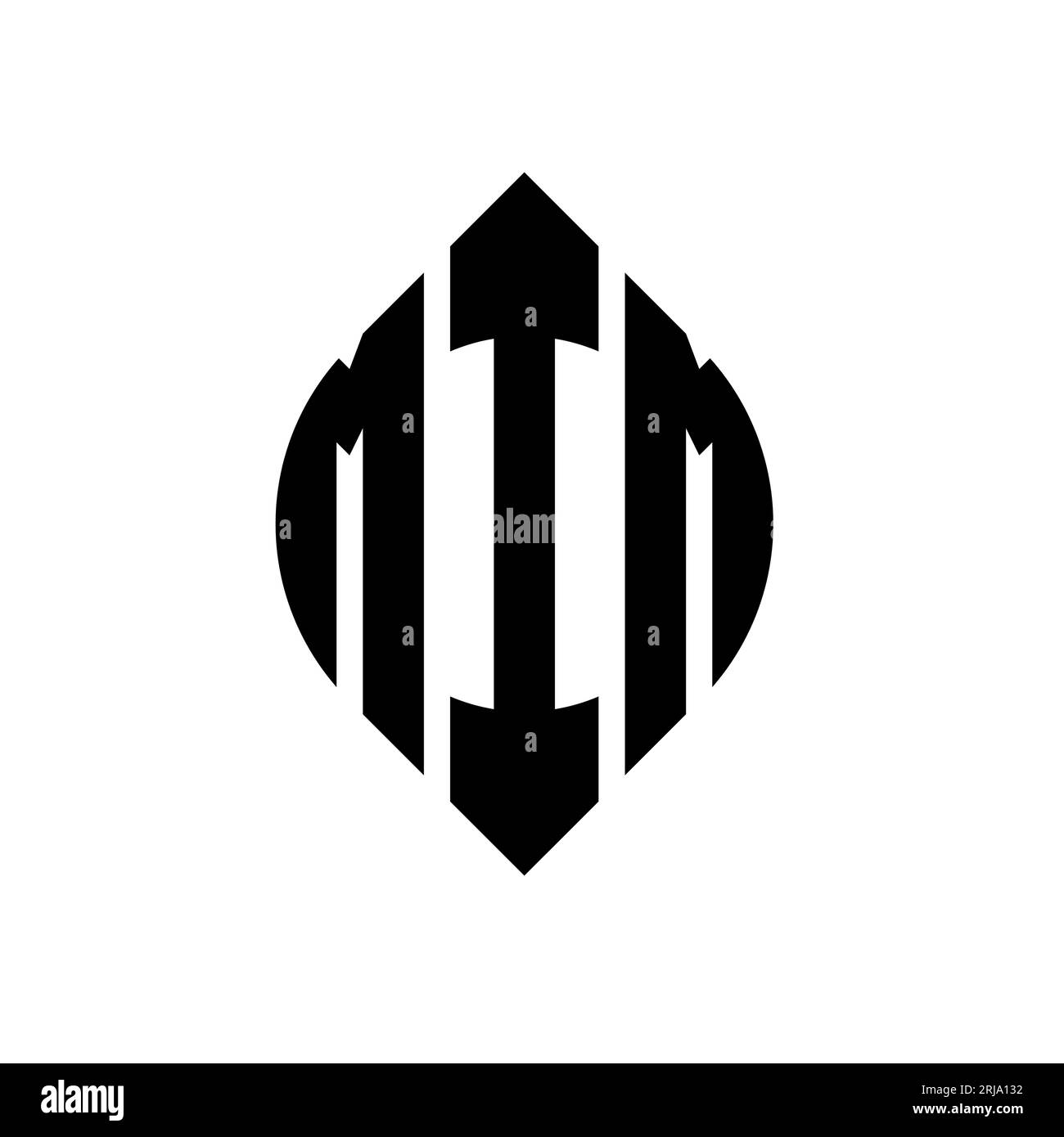 MIM circle letter logo design with circle and ellipse shape. MIM ...