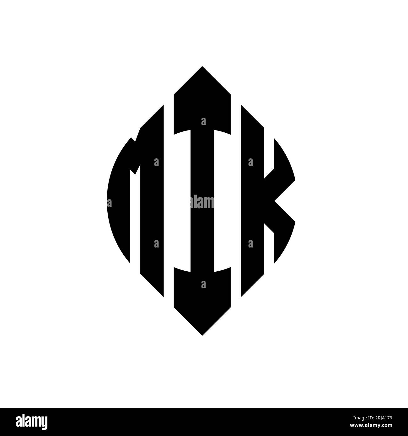 MIK circle letter logo design with circle and ellipse shape. MIK ...