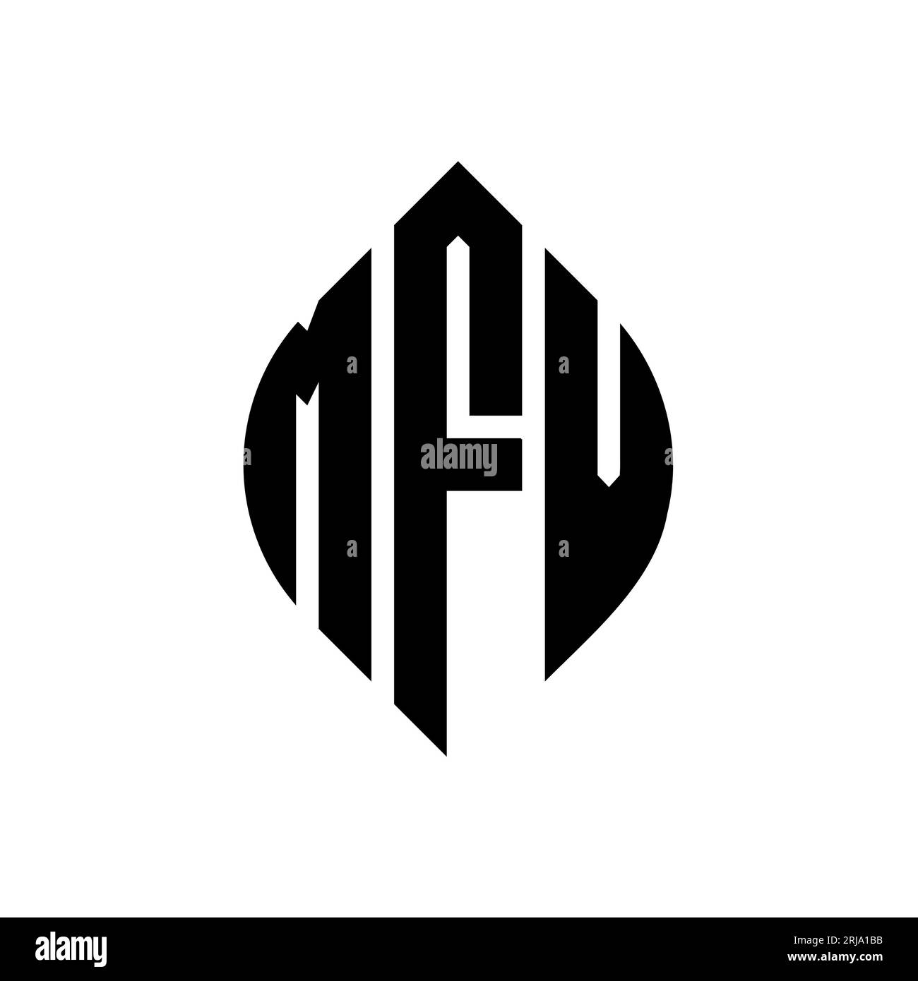 MFV circle letter logo design with circle and ellipse shape. MFV ...