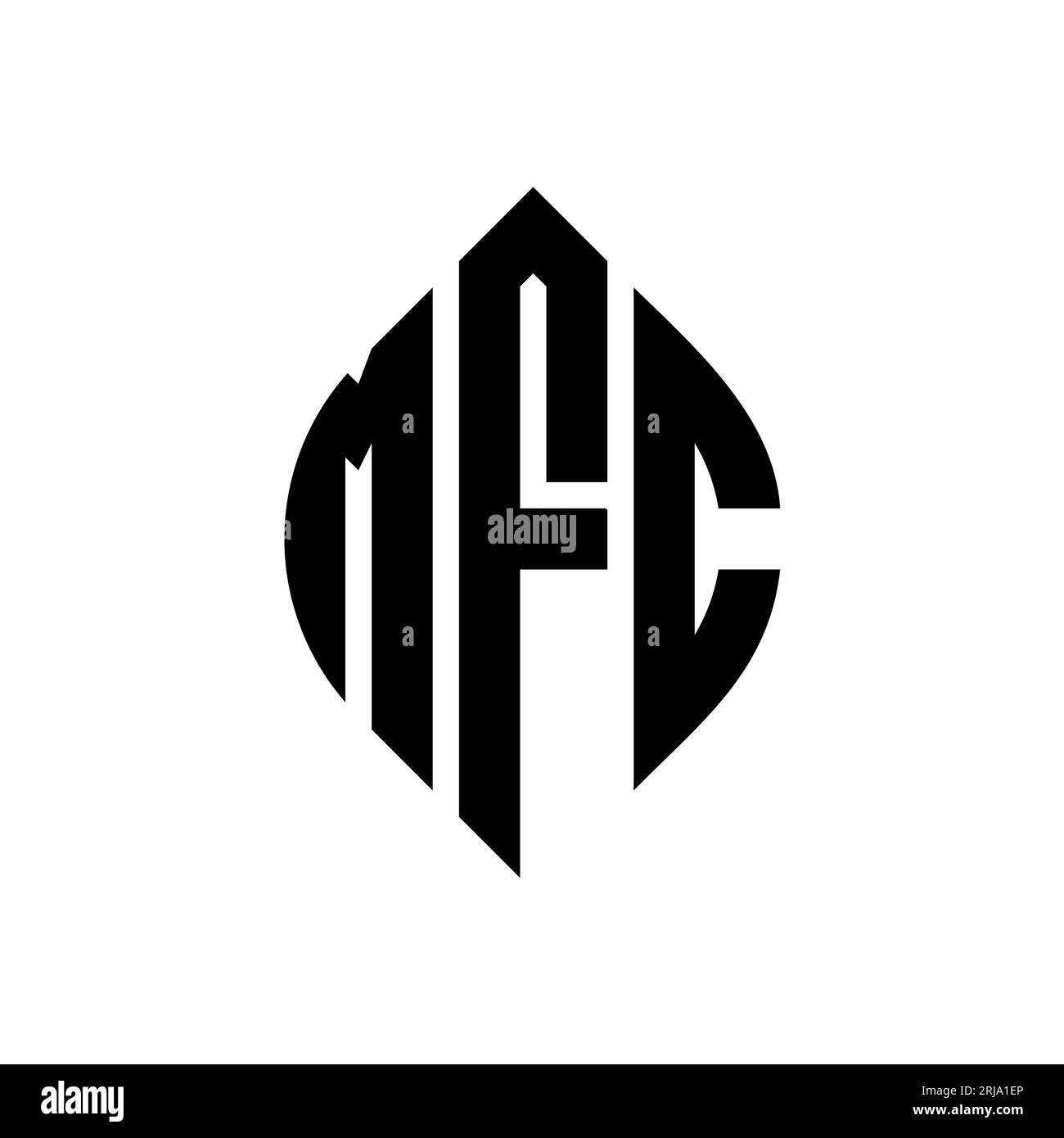 MFC circle letter logo design with circle and ellipse shape. MFC ...