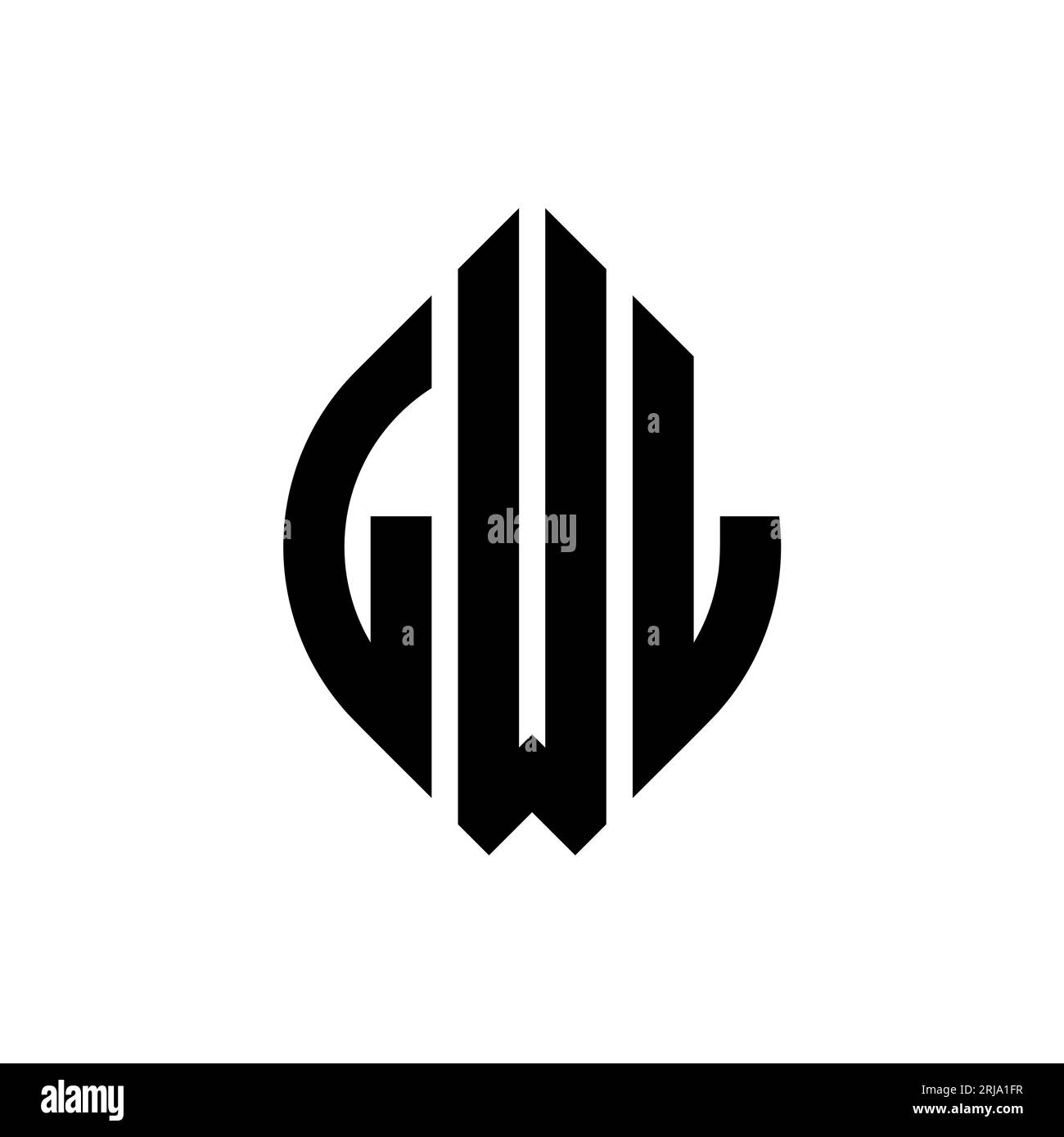 LWL circle letter logo design with circle and ellipse shape. LWL ...
