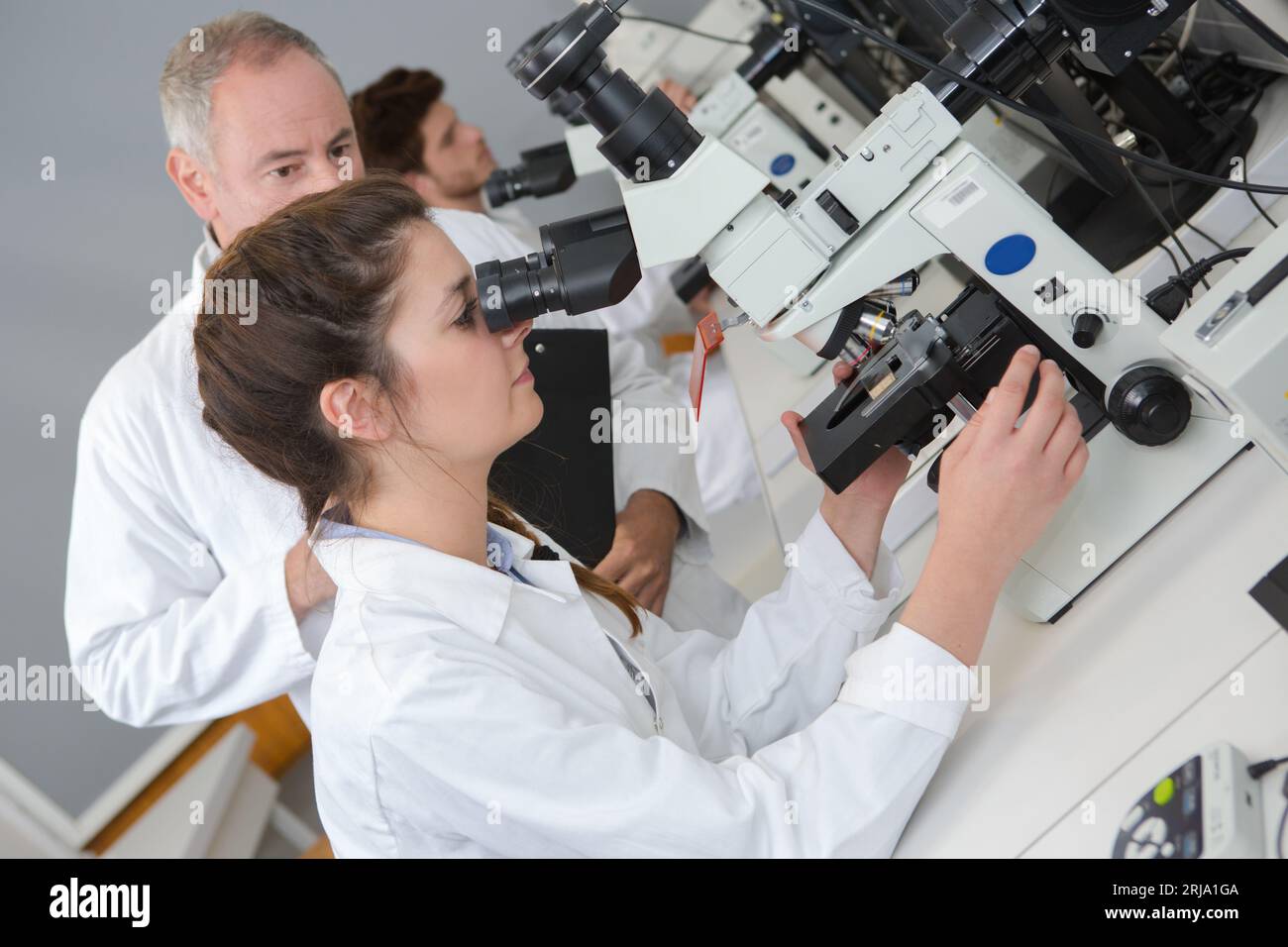 concept of observation under a microscope Stock Photo - Alamy