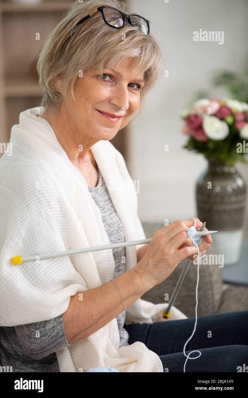 Old woman knit socks hi-res stock photography and images - Alamy