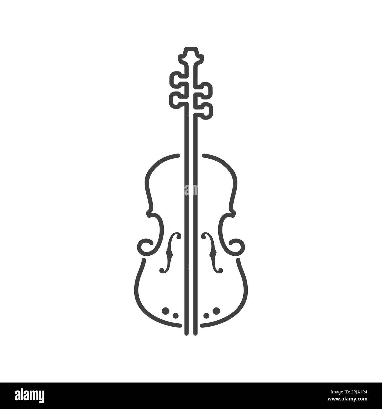 Line Art Violin Viola Fiddle Cello bass Clef logo design inspiration ...