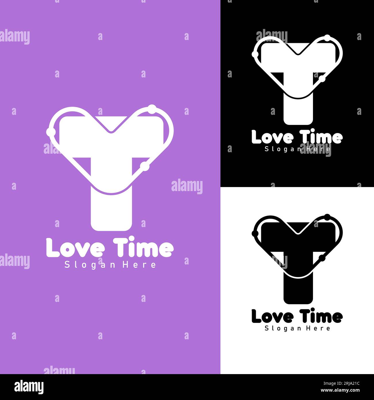 T and love letter logo, simple flat design for health or fitness center ...