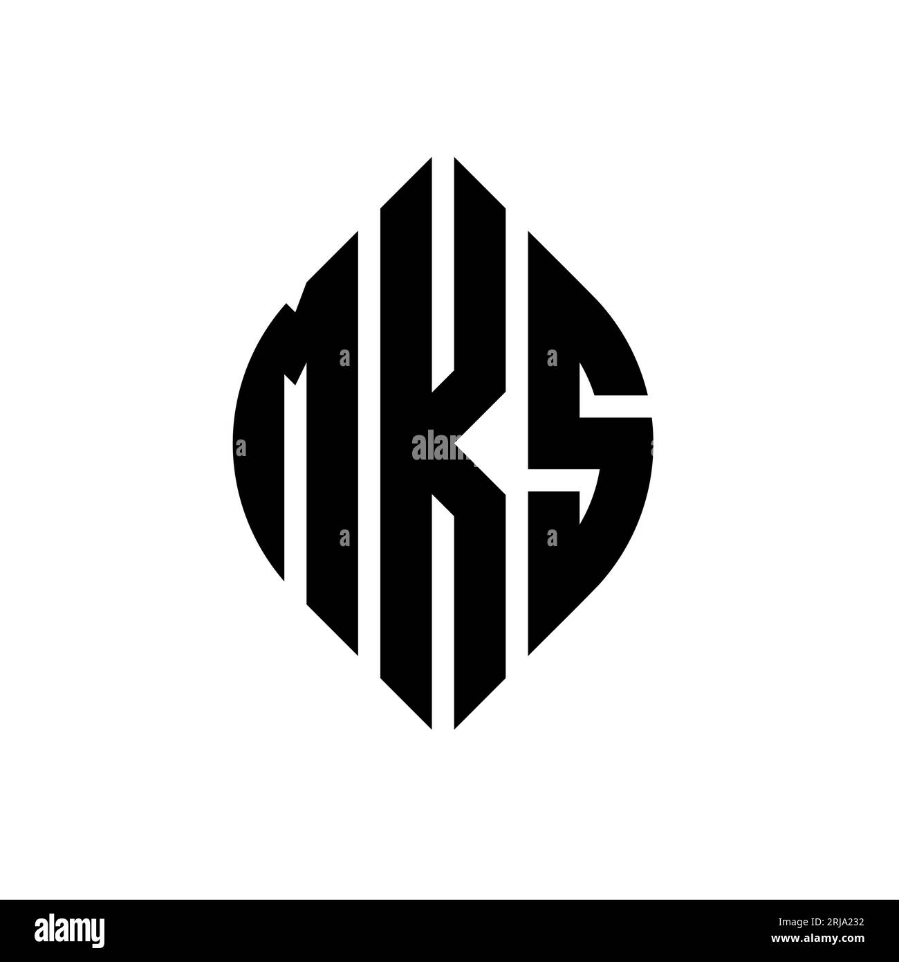 MKS circle letter logo design with circle and ellipse shape. MKS ...