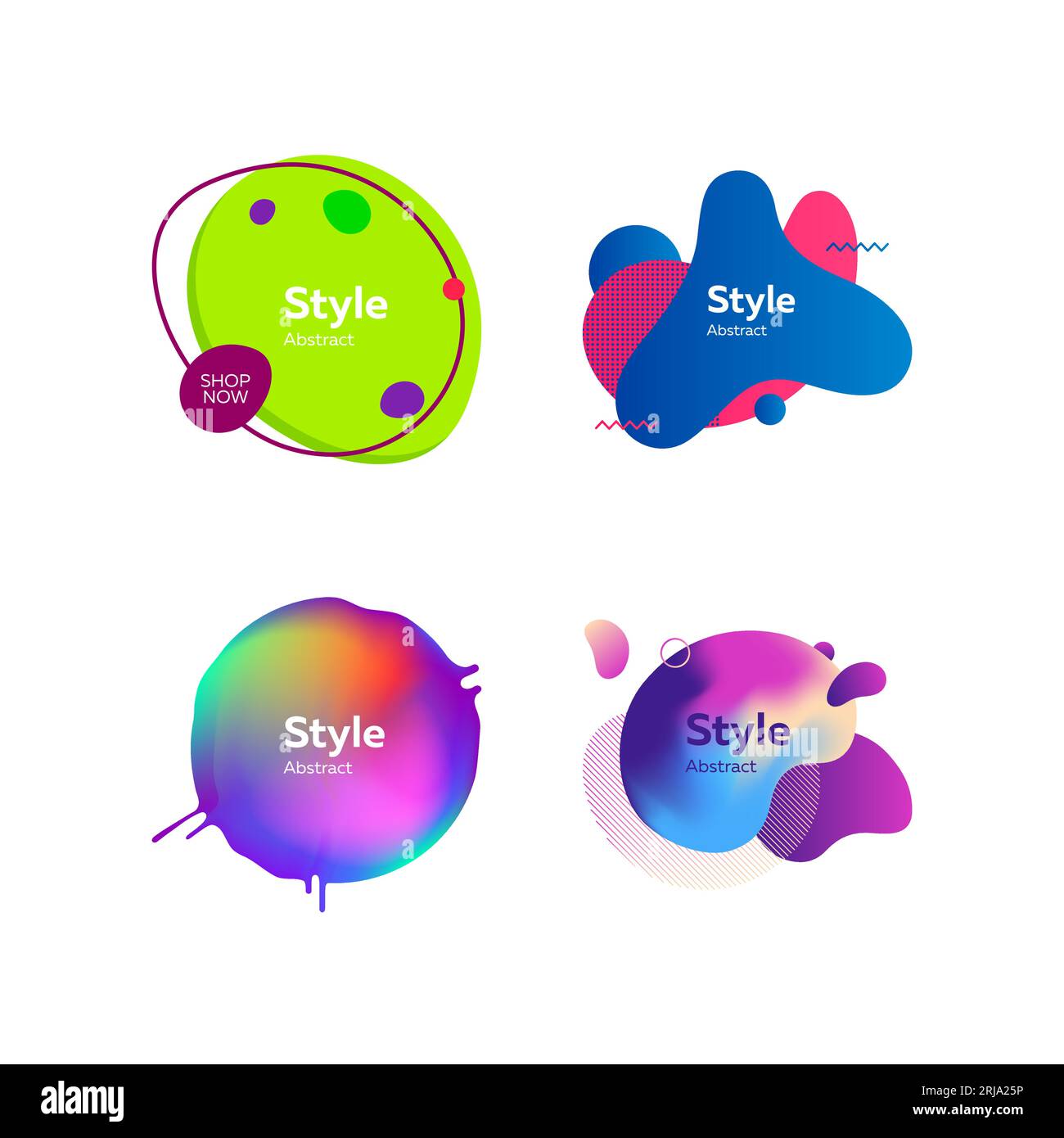 Set of creative multi-colored bubble-shaped objects Stock Vector Image ...