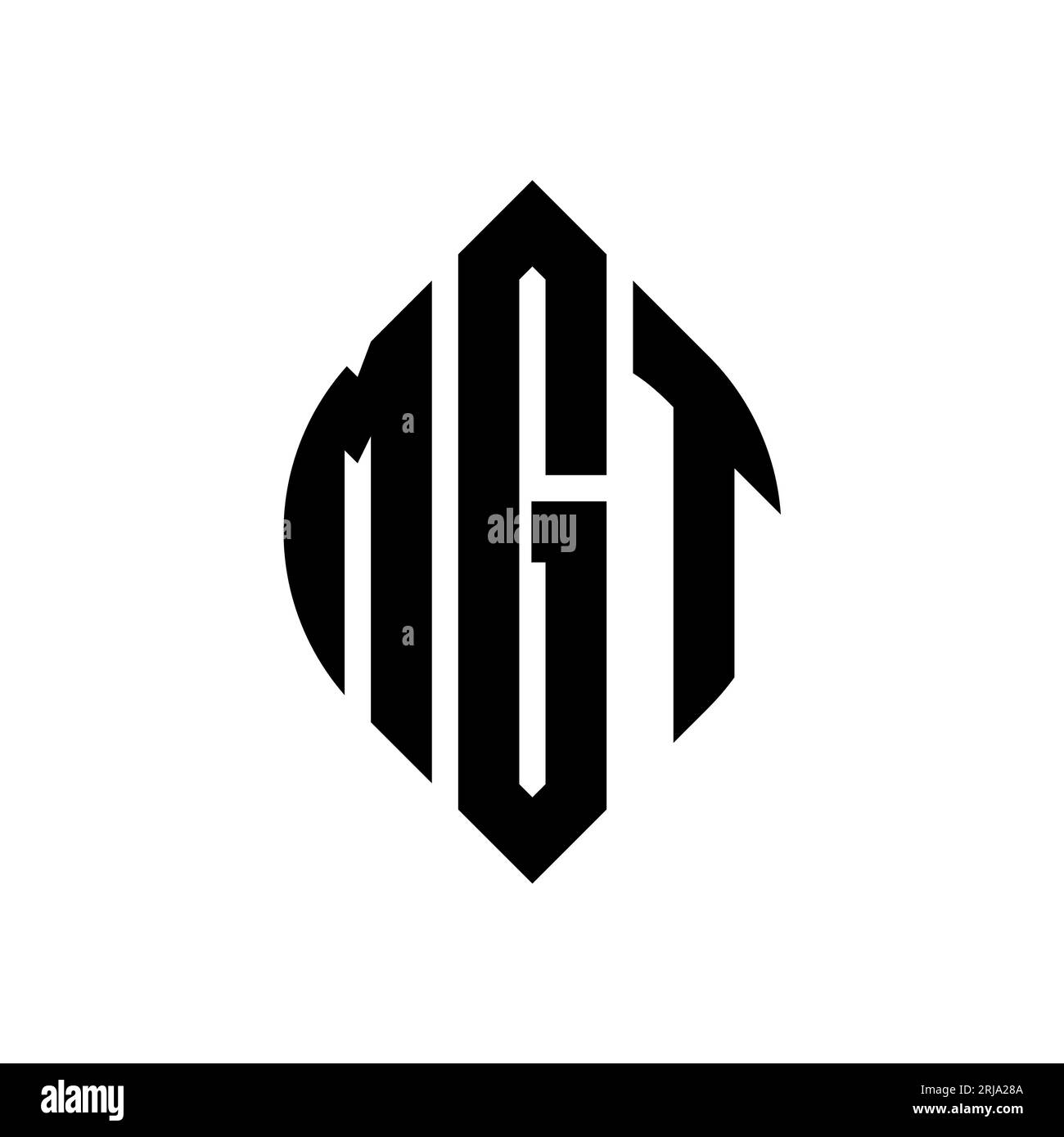 MGT circle letter logo design with circle and ellipse shape. MGT ...