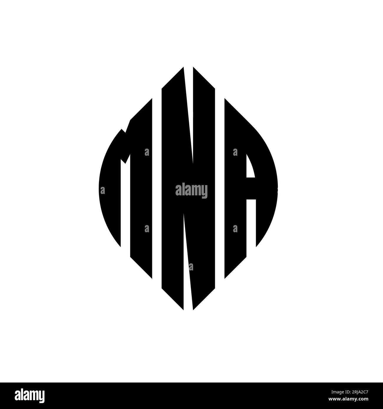MNA circle letter logo design with circle and ellipse shape. MNA ...