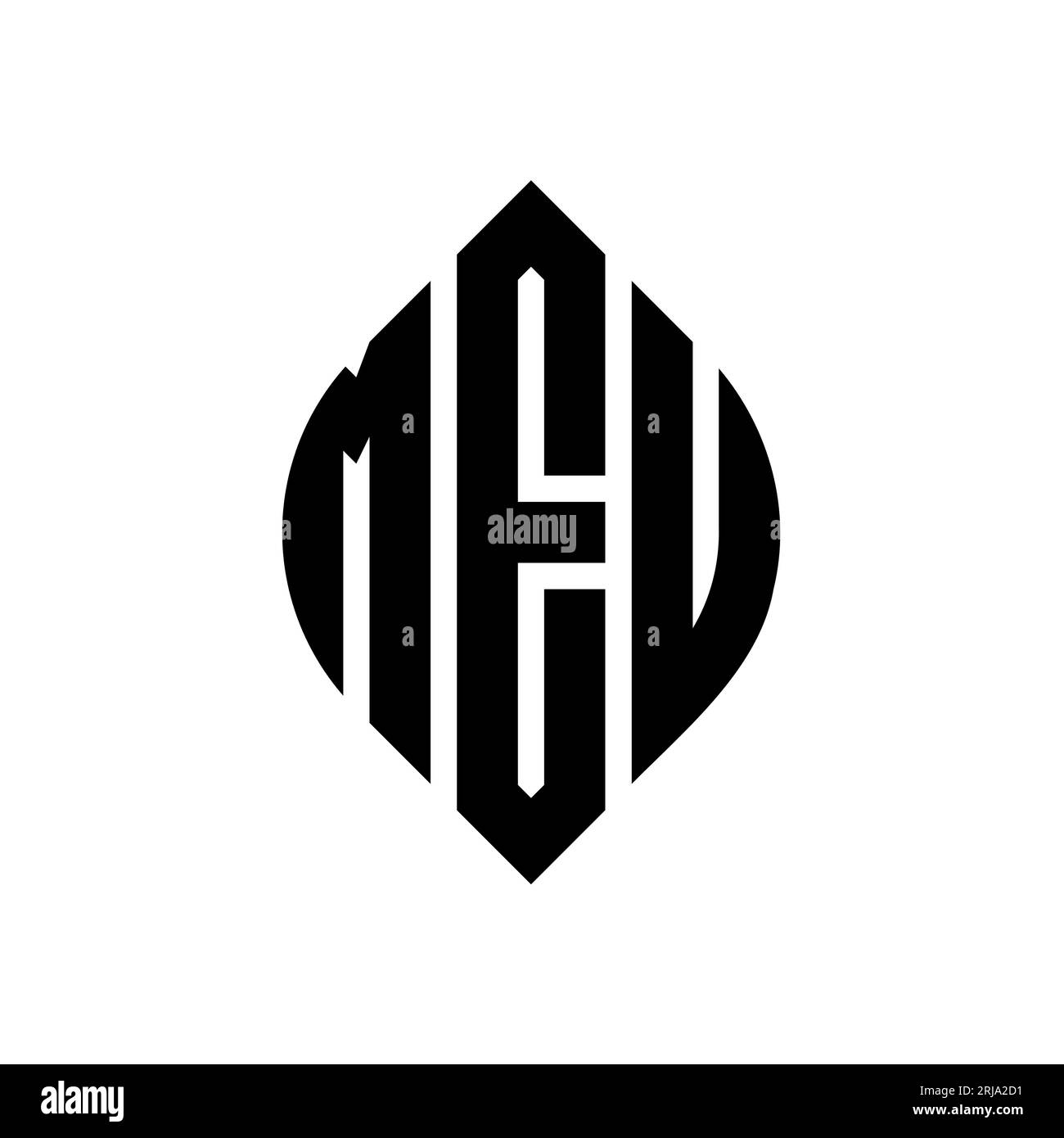 MEU circle letter logo design with circle and ellipse shape. MEU ...