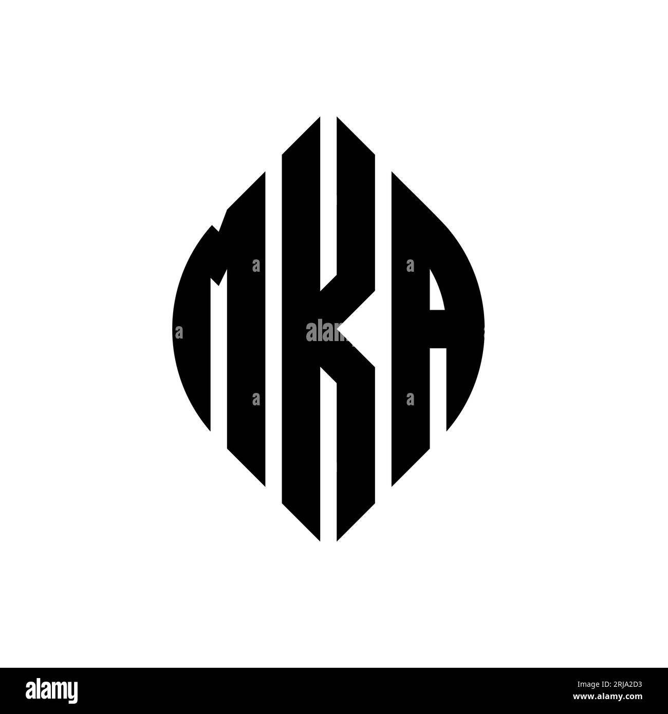 MKA circle letter logo design with circle and ellipse shape. MKA ...