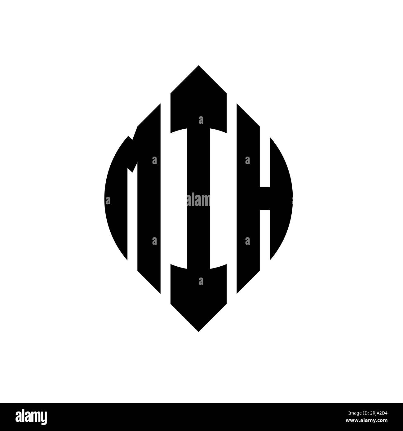 Mih Circle Letter Logo Design With Circle And Ellipse Shape Mih Ellipse Letters With