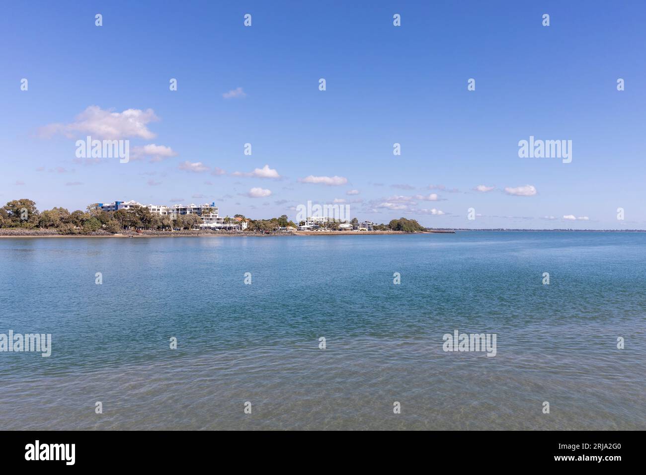 Hervey Bay Queensland and its coastline and ocean viewed from Urangun ...
