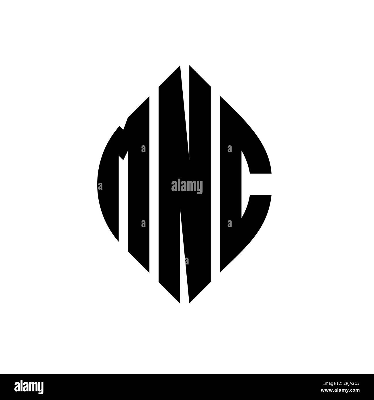 MNC circle letter logo design with circle and ellipse shape. MNC ...