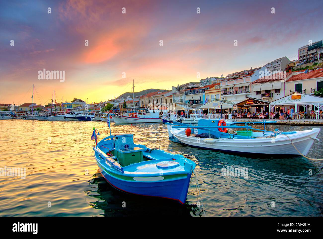 Picturesque Pythagorio town on Samos island, Greece Stock Photo - Alamy