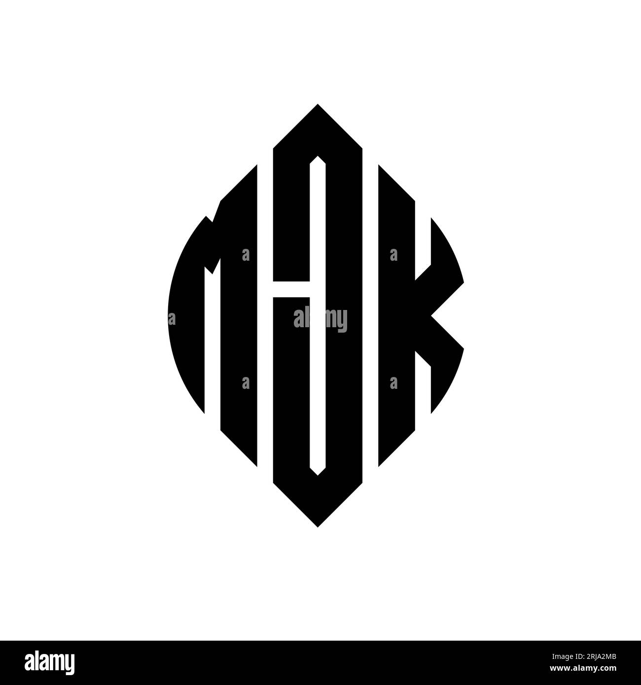 MJK circle letter logo design with circle and ellipse shape. MJK ...