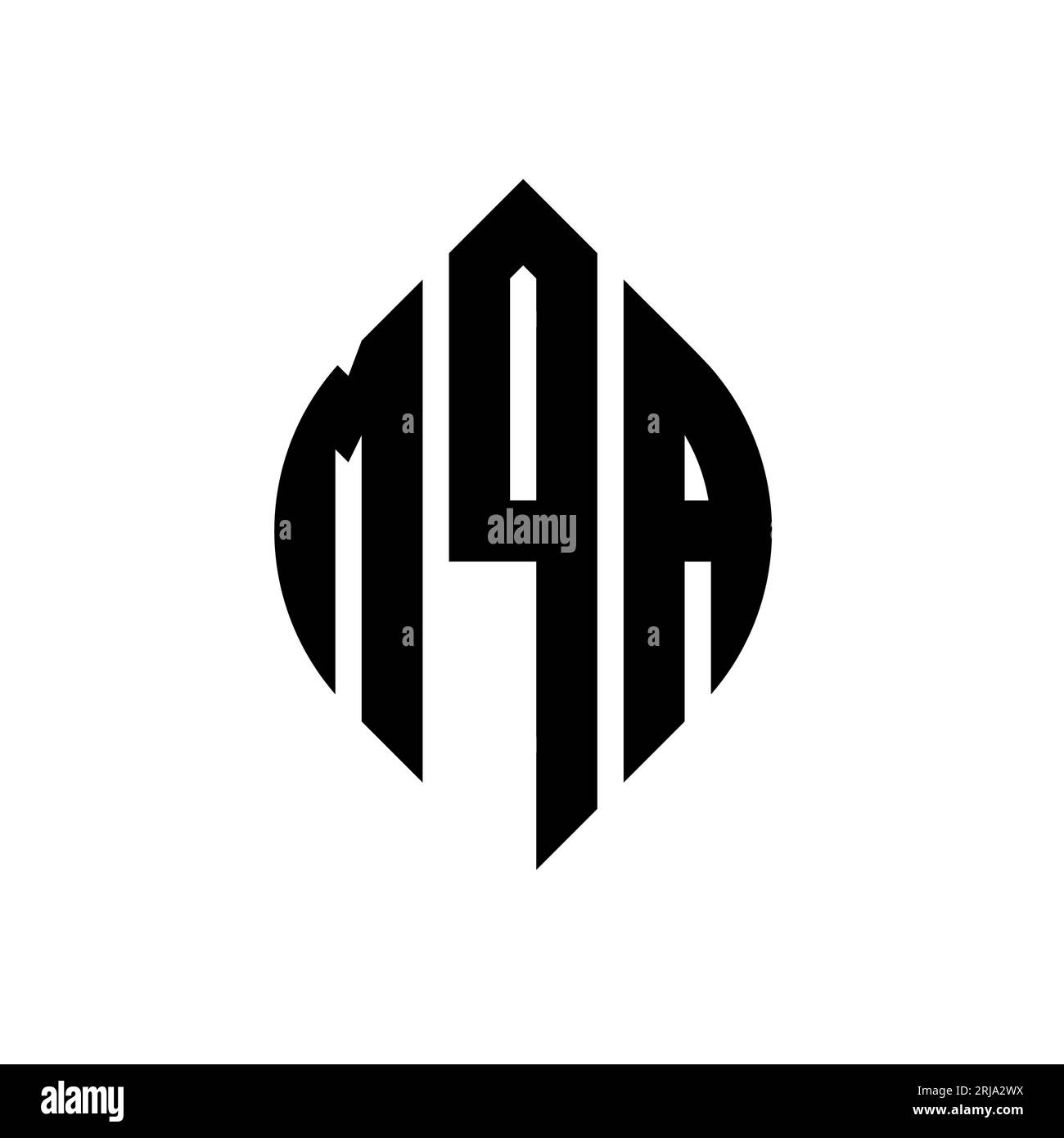 MQA circle letter logo design with circle and ellipse shape. MQA ...